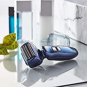Panasonic Arc4 Electric Razor for Men 4Blade Electric Shaver with Popup Trimmer Rechargeable Wet Dry Foil Shaver, Blue, 1 Count