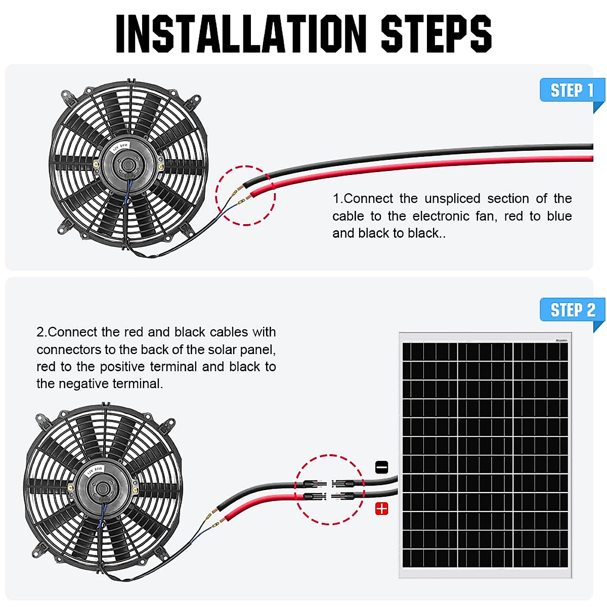 Pumplus 100 Watt Solar Powered Attic Fan System, Ventilator Gable Roof Vent Fan+100W Solar Panel, for Attic or Greenhouse (DELIVERY in 2 Packages)…