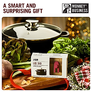 Lid Sid: Pot Lid Lifter | Pot Lid Holder that Keeps Pot from Boiling over | Helpful Kitchen Gadget to Reduce Soups and Stews | Cool Kitchen Gadgets & Cute Kitchen Accessories | by Monkey Business