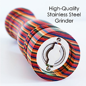 Baltique Marrakesh Collection Pepper Grinder, Wooden Refillable Spice and Pepper Mill for Cooking and Serving