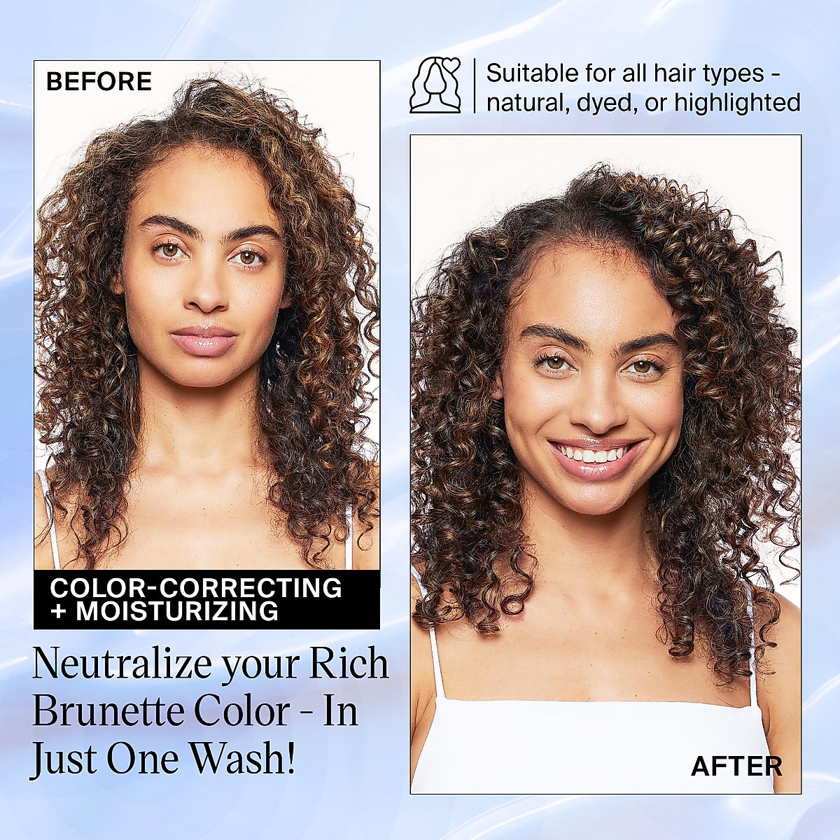 Eva NYC Brass to Sass Brunette Conditioner, Blue Conditioner for Brassy Hair, Neutralizes Brassy Red and Orange Tones, 8.8 fl oz