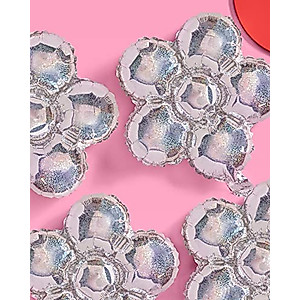xo, Fetti Iridescent Flower Foil Balloon Pack - 4 pack | Birthday Party Supplies, Garden Bridal Shower, Baby Shower Decorations, Engagement, Bday Balloon Arch