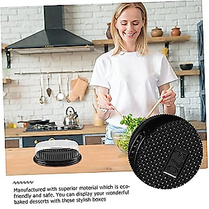 ULTECHNOVO 10pcs Packing Cake Box Disposable Cake Stand Mini Cake Boxes Mini Plastic Containers Plastic Cake Containers Plastic Cakes Box Mini Cheesecake Boxes Plastic Cake Box Gifts Cake Box