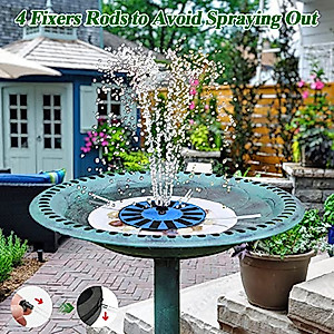 ZOLOCHEL Solar Fountain Upgraded 100% Glass Covered， Solar Powered Bird Bath Water Fountains with 8 Nozzles & 4 Fixers for Garden, Pond, Pool, Fish Tank Decoration