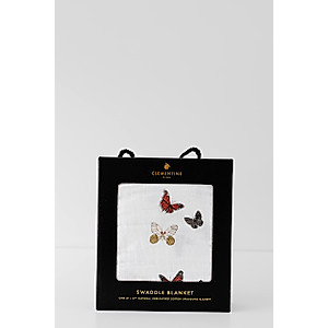 CLEMENTINE KIDS Muslin Infant Swaddles (Butterfly Swarm)
