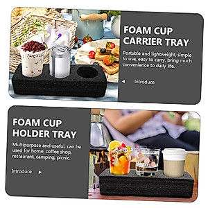 3 Pcs Drink Cup Holder Coffee Cup Holder Coffee Tray Mugs Coffee Mugs Drinks Carrier Cup Carrier Tray Foam Coffee Cup Holder Pearl Cotton Porous Black Cups and re-usable