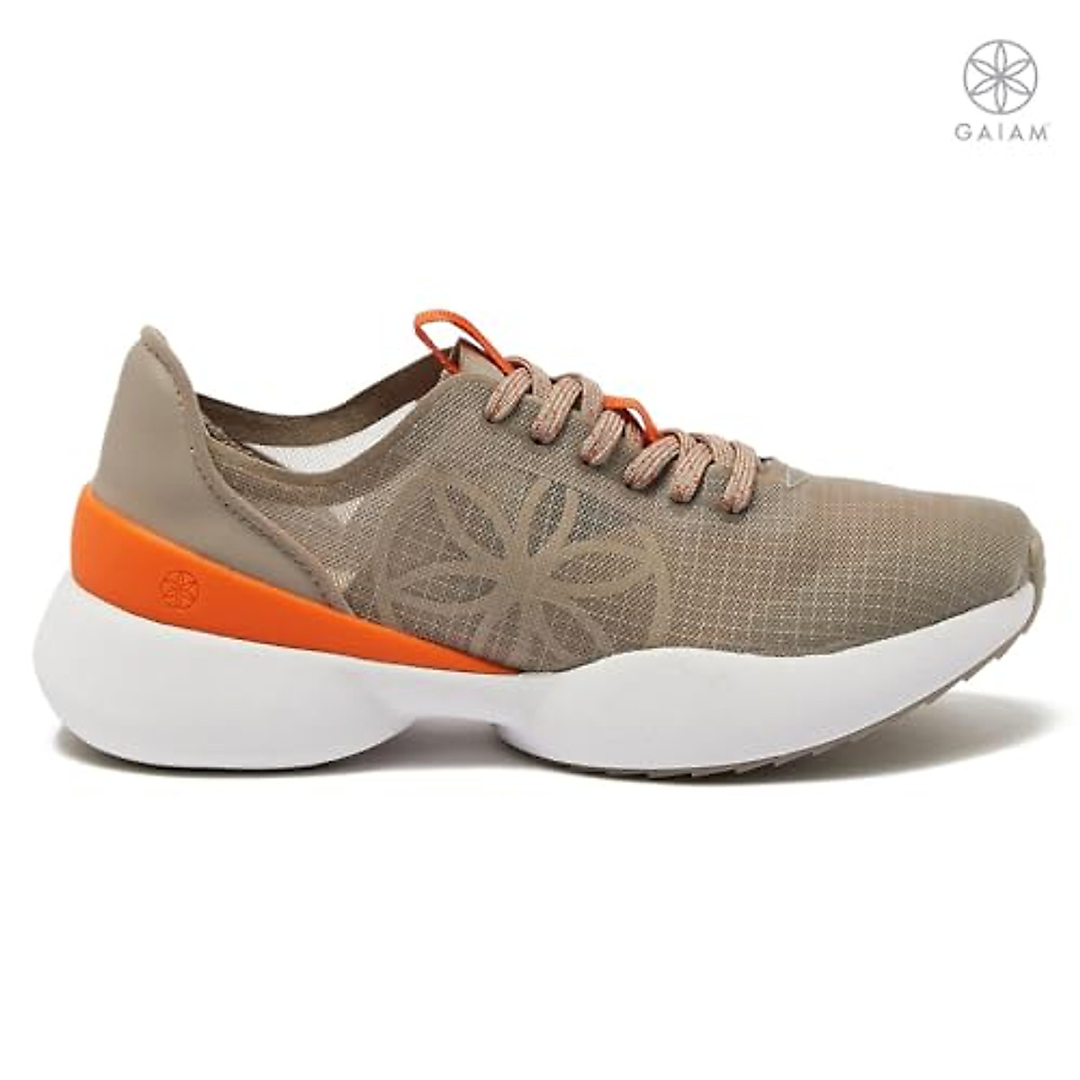 Gaiam Yoga Womens Walking Shoes with Lightweight Breathable Mesh - Casual Comfortable Athletic Tennis Walking Sneakers for Women with Memory Foam - Tan, 9.5 Medium