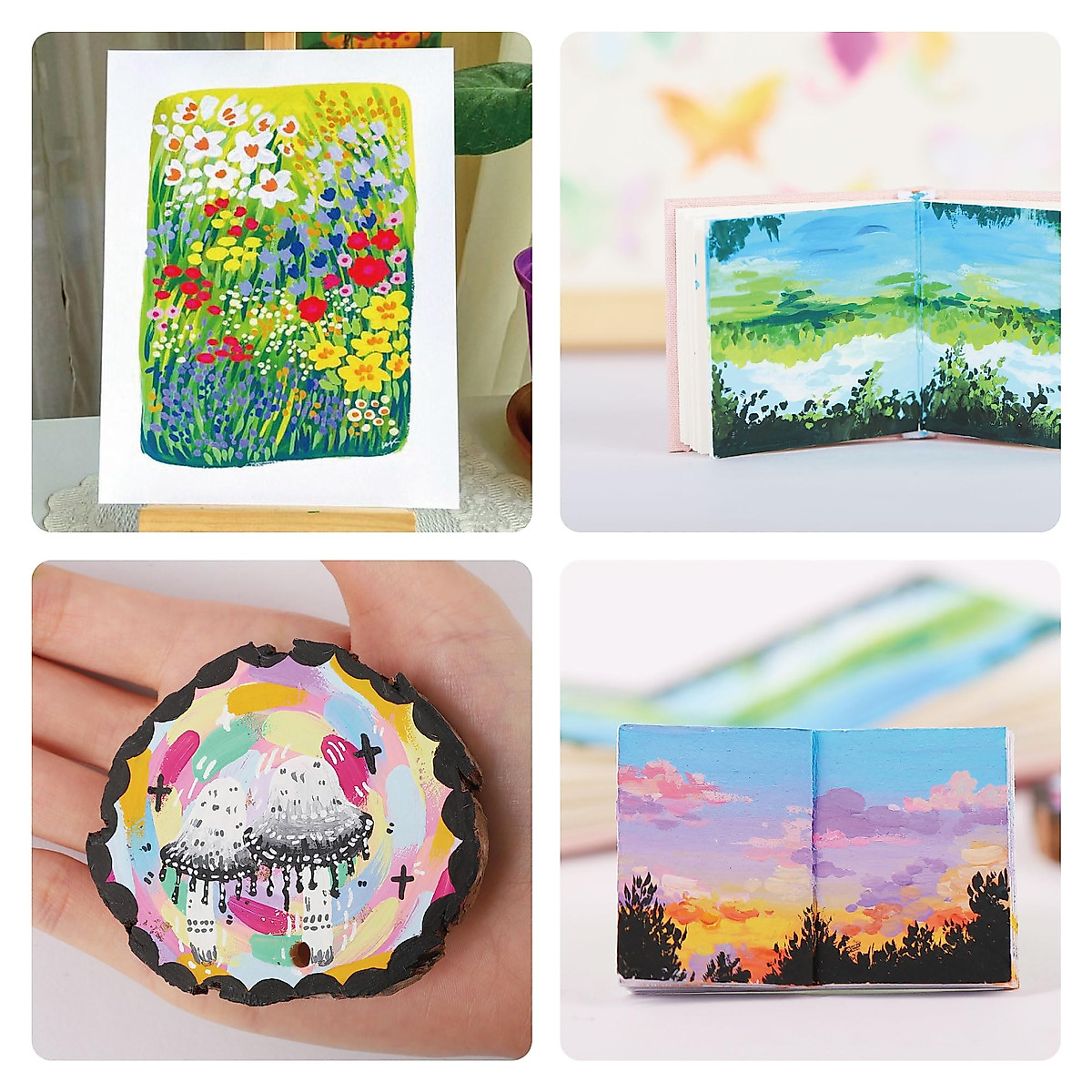 HIMI Gouache Paint Set Jelly Cup 18 Vibrant Colors Non Toxic Paints with Portable Case Palette for Artist Canvas Painting Watercolor Papers, Rich Pigment, 30ml/Cup