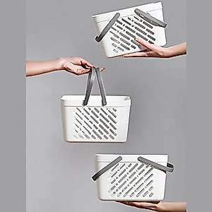 Meiliyizu Bath Basket with Handle Storage Organization Hollow Drainer for Home Bathroom Shampoo Lotion Holder