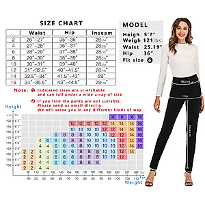 neezeelee Dress Pants for Women Comfort Stretch Slim Fit Leg Skinny High Waist Pull on Pants with Pockets for Work (Black, 6 (Medium))