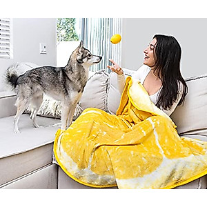 Lemon Slice Round Fleece Throw Blanket | 60 Inches
