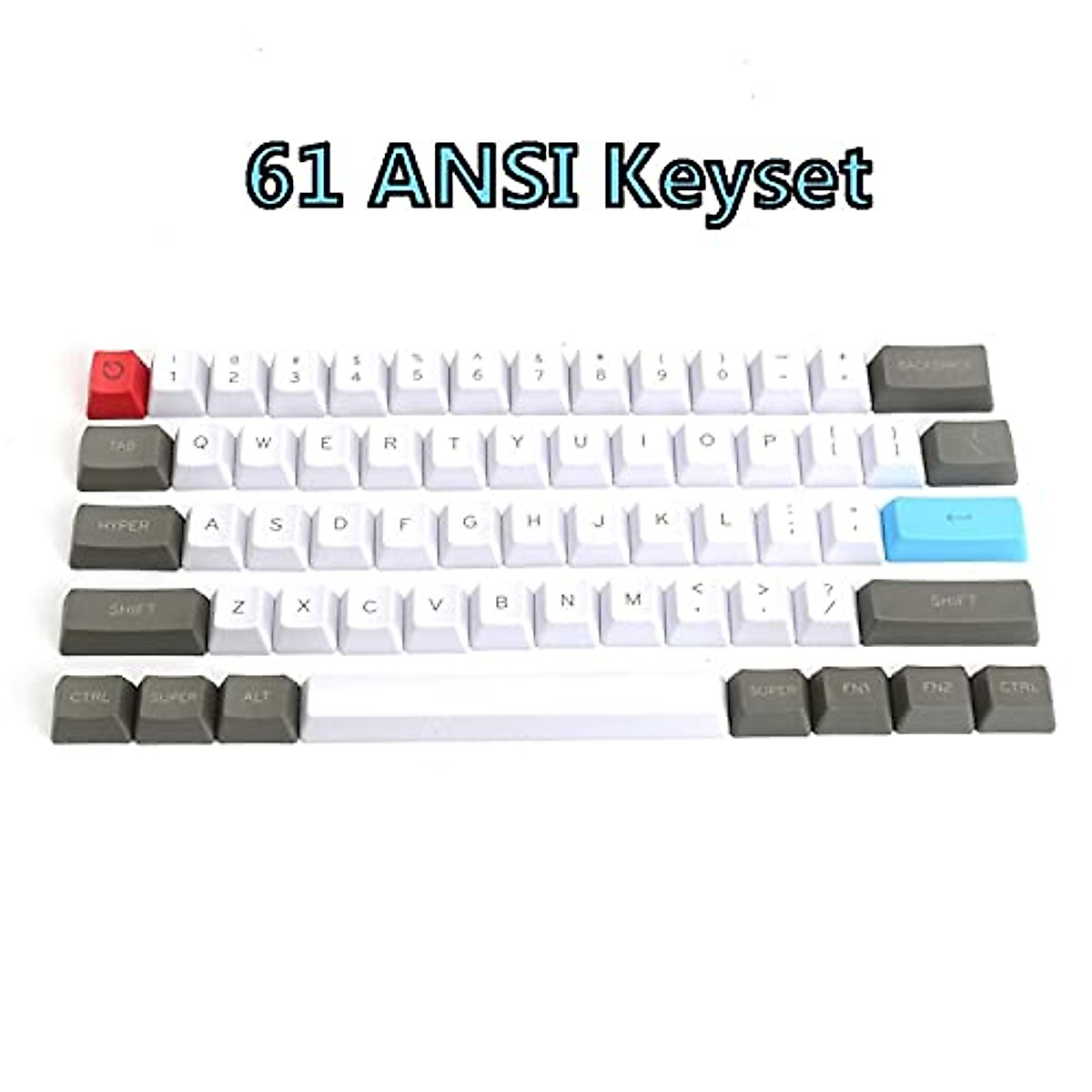 61 Key ANSI-Layout MX Switches Gaming Keyboard Keycap Only