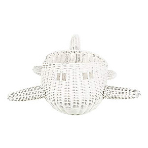 Kouboo Wicker Airplane Kids Storage Basket, White