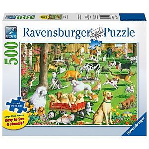 Ravensburger at The Dog Park Large Format Jigsaw Puzzle - 500 Unique Pieces | Anti-Glare Surface Ideal for Kids and Adults | Perfect for Gifting