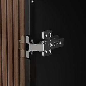 Homsee Bookcase Bookshelf with 4-Tier Shelves, 2 Glass Doors and LED Lights, Wooden Display Storage Cabinet for Home Office, Living Room, Black (31.5”W x 15.7”D x 63”H)