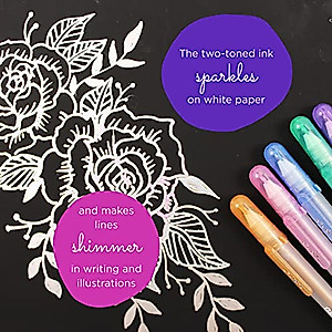SAKURA Gelly Roll Silver Shadow Gel Pens - Bold Point Ink Pen for Lettering, Drawing, Invitations, & Stationery - Silver & Colored Ink - Bold Line - 5 Pack