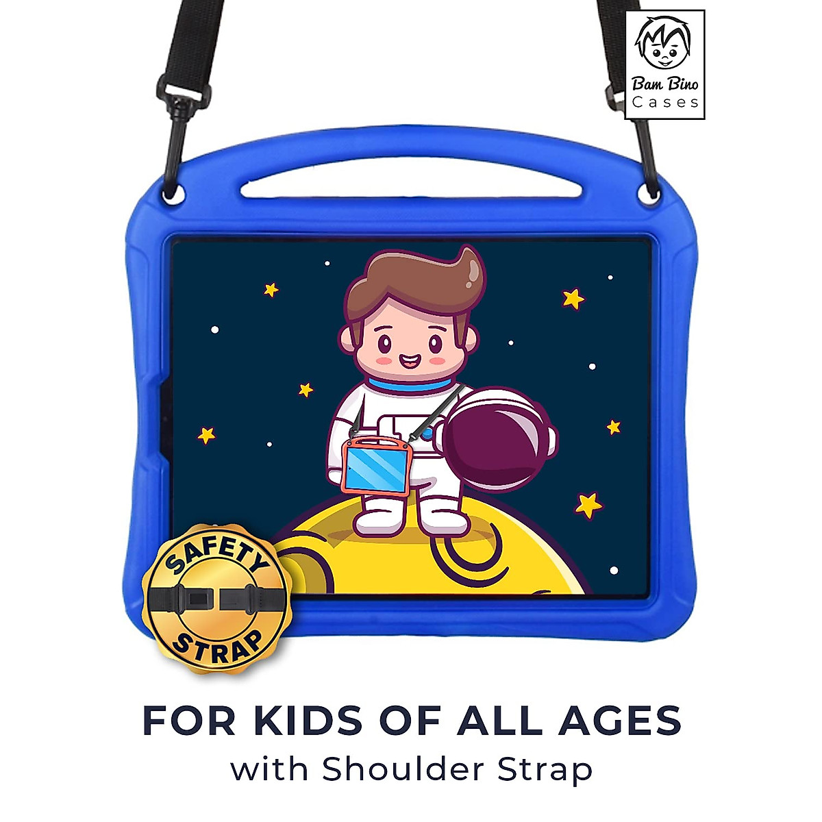 Bam Bino Space Suit - iPad 11 Pro Case, iPad Pro 11 Case for Kids, iPad Air 10.9 Case, iPad Air 5/ 4 Case, 2022 iPad Pro Case, iPad Air 4th Generation Case Kids, iPad Case Pencil Holder