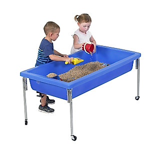 Children's Factory 24" Large Sensory Table, Sandbox with Lid, Water Table for Kids, Blue