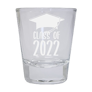 R and R Imports Class of 2022 Graduation Etched Round Shot Glass