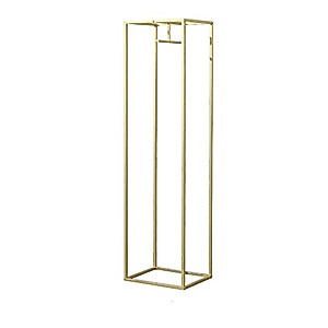 MDEPYCO Simple Fashion Metal Garment Rack,Commercial Grade Heavy Duty Clothing Display Racks,Entryway Organizer Storage Clothes Shelves (71" L, Gold)