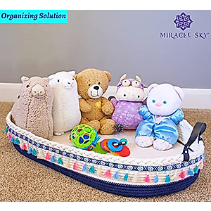 Baby Changing Basket, Moses Diaper Basket, Moses Basket for Babies, Changing Table Topper for Dresser with Thick Foam Pad & Waterproof Cotton Cover by MIRACLE SKY