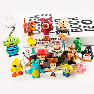 Toy Story Action Figures – Set of 17 Mini Figurines for Kids – Collectible Toy Store Cake Toppers – Great Party Favors for Toddlers – Action Figure Set with Keychain – Toy Story Birthday