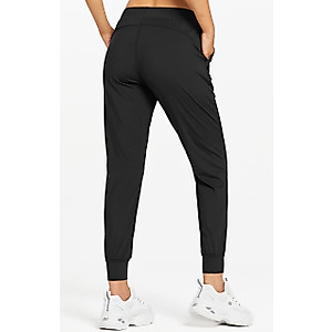 Libin Women's Joggers Pants Athletic Sweatpants with Pockets Running Tapered Casual Pants for Workout,Lounge, Black M