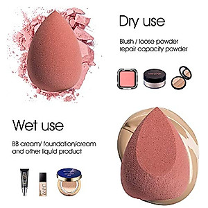 JPNK Foundation Makeup Brush with 4 Makeup Sponges Latex-free for Blending Liquid, Cream or Flawless Powder Cosmetics