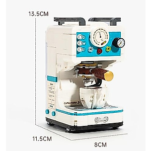 BEJARM 3D Micro Retro Machine Building Brick Sets for Adults Teens, Decorative Display Toys Collectible Model Birthday Gifts Home Ornament (Coffee Maker)