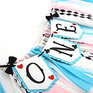 Alice in Wonderland Highchair Banner for 1st Birthday Alice in Wonderland Birthday Party Decorations, 1st Birthday Girl Decoration, Highchair Banner 1st Birthday Girl, Birthday Photography