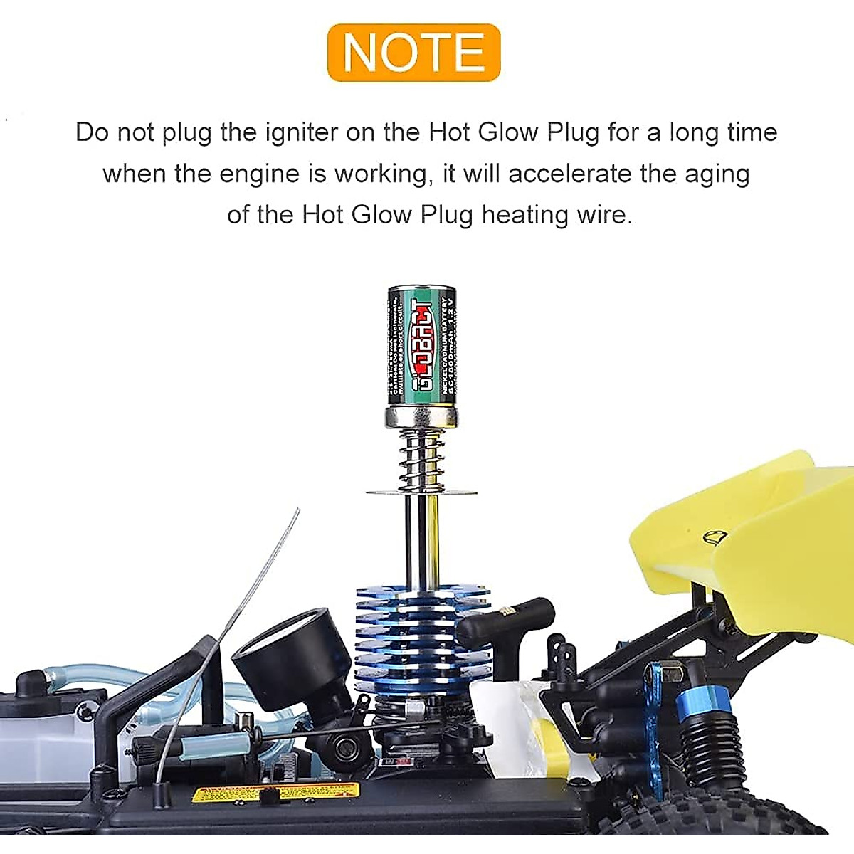 Globact RC Nitro Starter Glow Plug Igniter Charger Tools Fuel Bottle Combo for Redcat HSP Nitro Powered 1/8 1/10 RC Car