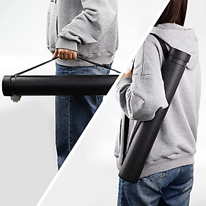 DEWEL Extendable Poster Tubes with Strap, Telescoping Transport Tube for Blueprint, Water-Resistant Art Drafting Maps Storage Holder, Expands from 22 to 38.5 inches, Black 3 Packs