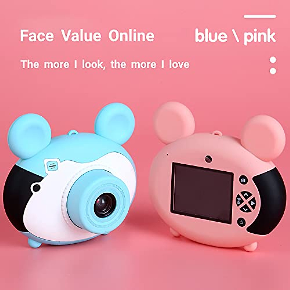 EOUAOYK Kids Camera 1080P HD 2-inch IPS Auto Focus Kids Digital Camera, Compact Portable USB Charging Mini Camera Perfect for Kids, Toddlers, Children, Teens, Students Aged 3 to 12 Years