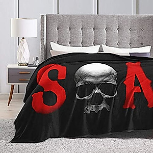 Daniesd Sons of Anarchy Throw Blanket Ultra-Soft Micro Fleece Blanket Warm Lightweight Bed Chair Couch Travel Blanket 50inchx40inch, Black