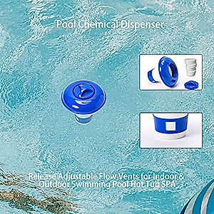 YSMJ Pool Cleaning Kit Pool Vacuum Jet Cleaner Poor Brush Chlorine Dispenser Pool Skimmer Net with 3 - Section Pole Pool Maintenance Set for Above Ground Pools Spas Hot Tub Fountains