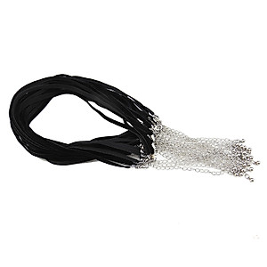 30pcs 3/16'' Black Velvet Chokers Vintage Necklace for Women with Extension (XL-1005-1) (Black)