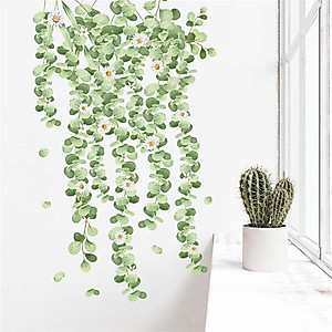 Hanging Vine Ivy Daisy Wall Decals Flower Wall Stickers Bedroom Living Room TV Wall Door Decor Murals (Hanging Vine Ivy Daisy)