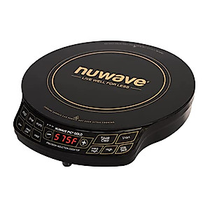 Nuwave (Renewed) Gold Precision Induction Cooktop, Portable, Large 8” Heating Coil, 12” Shatter-Proof Ceramic Glass Surface, 51 Temp Settings from 100°F - 575°F, 3 Watt Settings 600, 900, & 1500 Watts