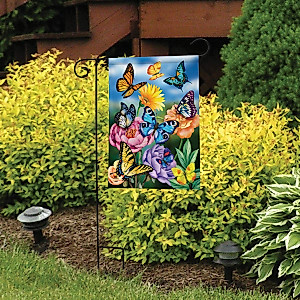 Butterflies In The Garden Spring Garden Flag Floral Butterfly 12.5" x 18" Briarwood Lane