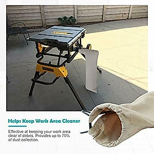 Table Saw Dust Collector Bag Fits Bosch/Dewalt/Makita/Ryobi/Craftsman/Porter Cable/10 inch tablesaws, and other table saws that have 2.5" inch inch dust ports on the exterior of the saw