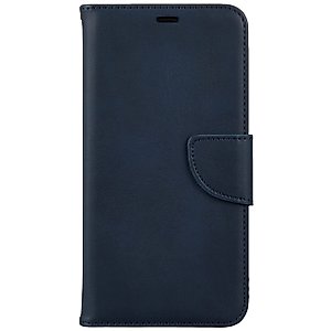 Glow Co., Ltd. iPhone 11 Pro Max Notebook Type Case with Strap, Navy, Tempered Glass & Stylus Pen Included 406-3-04