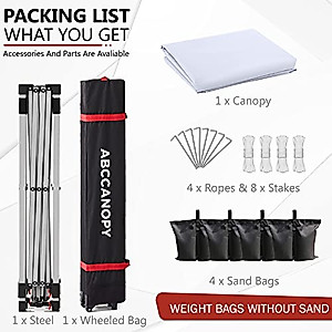 ABCCANOPY Outdoor Pop up Canopy Tent 8x8 Camping Sun Shelter-Series,White