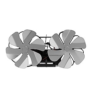 Black Fireplace 12 Heat Powered Stove Fan Log Wood Burner Eco Quiet Fan Winter Home Efficient Heat Distribution