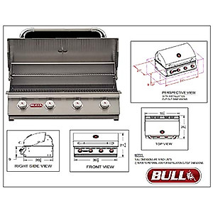 AMS Fireplace AMS BULL grill 30 Outlaw BBQ Grill with BULL single Side Burner, 30 DoorDrawer Combo, Single Drawer, Sink and Cover (Natural Gas)