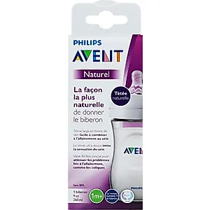 Philips AVENT Natural Baby Bottle, Clear, 4 Oz