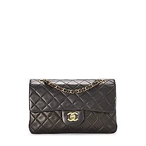 CHANEL, Pre-Loved Black Quilted Lambskin Classic Double Flap Small, Black