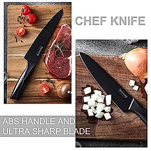 TANSUNG Chef Knife 8" Pro Kitchen Knife Ultra Sharp Cutting Cooking Knife with Durable Stainless Steel Nonstick Blade Ergonomic Handle Protective Sheath for Home Gourmet Restaurant Cooker Gift