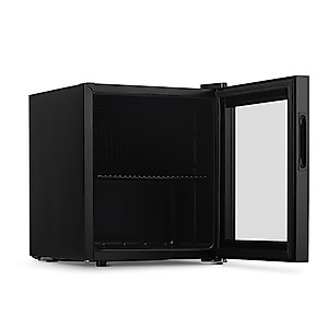 NewAir Beverage Fridge and Cooler with Reversible Glass Door, 60 Can Freestanding Mini Fridge in Black with Door Alarm, Perfect for Work from Home Station, Dorms, and More