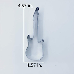 LILIAO Small Electric Guitar Cookie Cutter Music Rock and Roll Biscuit Fondant Cutter - 1.6 x 4.6 inches - Stainless Steel