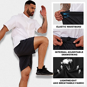 CE' CERDR Mens Athletic Workout Shorts with Pockets and Elastic Waistband Quick Dry Activewear